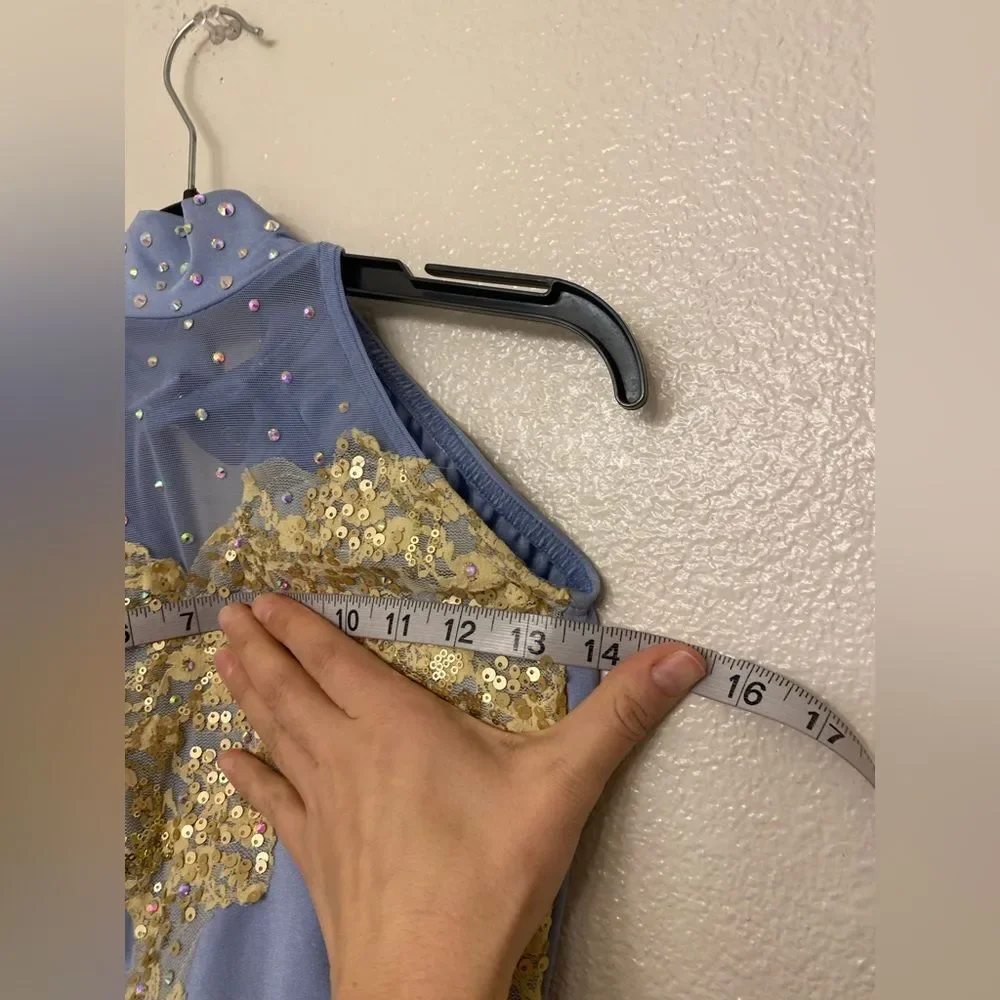 Kelle | Costumes | Rare Kelle Dance Solocostume Illusion Blue Gold ...